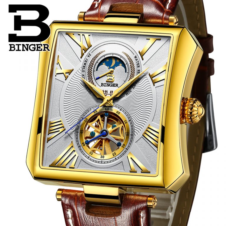BN24 BINGER Automatic Rectangle Watch for Men - RetailBD