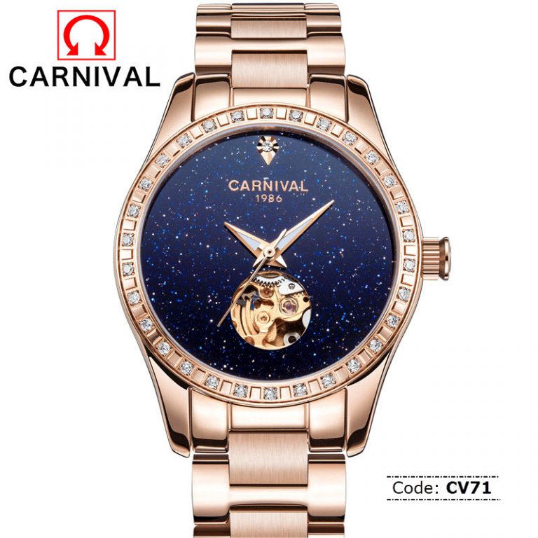 CV71 Carnival Skeleton Sapphire Crystal Automatic Watch for Women ...