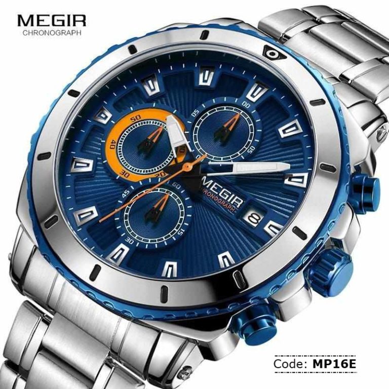 MP16E MEGIR Blue Dial Chronograph Watch - RetailBD