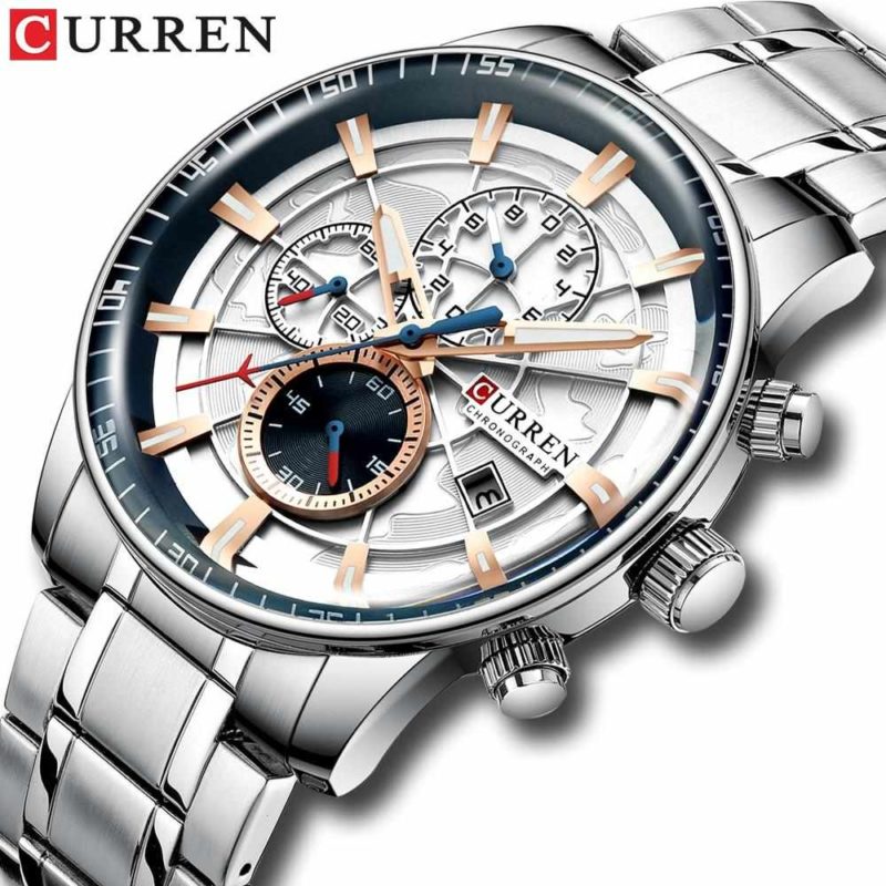 CR27W CURREN C-8362 Chronograph Sports Watch For Men - RetailBD