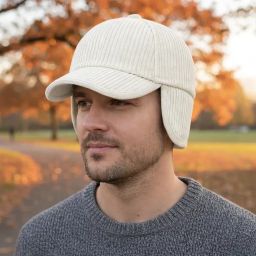 CP1304 Premium Corduroy Fabrics Ear Flap Cap - RetailBD